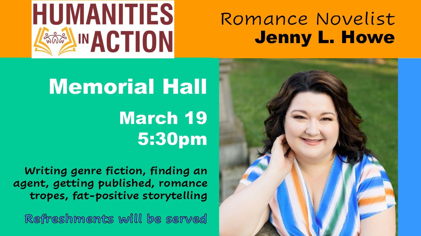 Lecture with romance author Jenny L. Howe, presented by Dean's ...